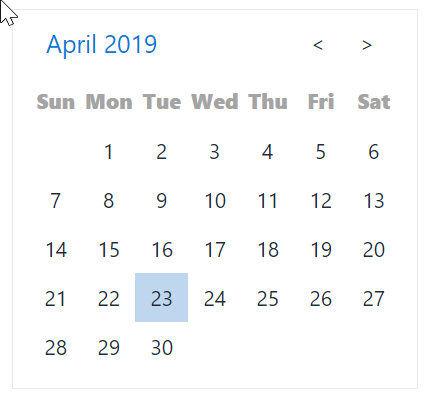 Calendar / DatePicker | StarZen Technologies, Inc
