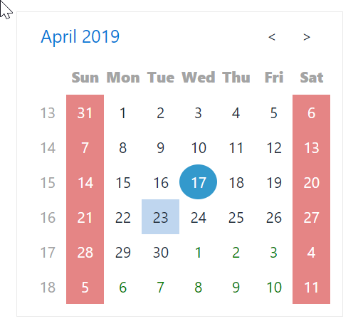 Calendar / DatePicker | StarZen Technologies, Inc